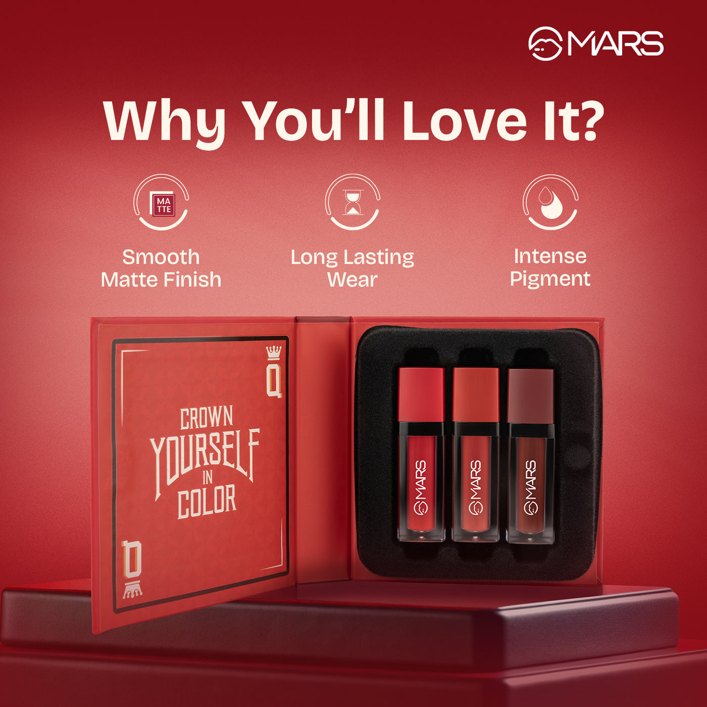 Buy MARS Queen of Mattes Liquid Lipsticks Box Set of 3 | MARS Cosmetics