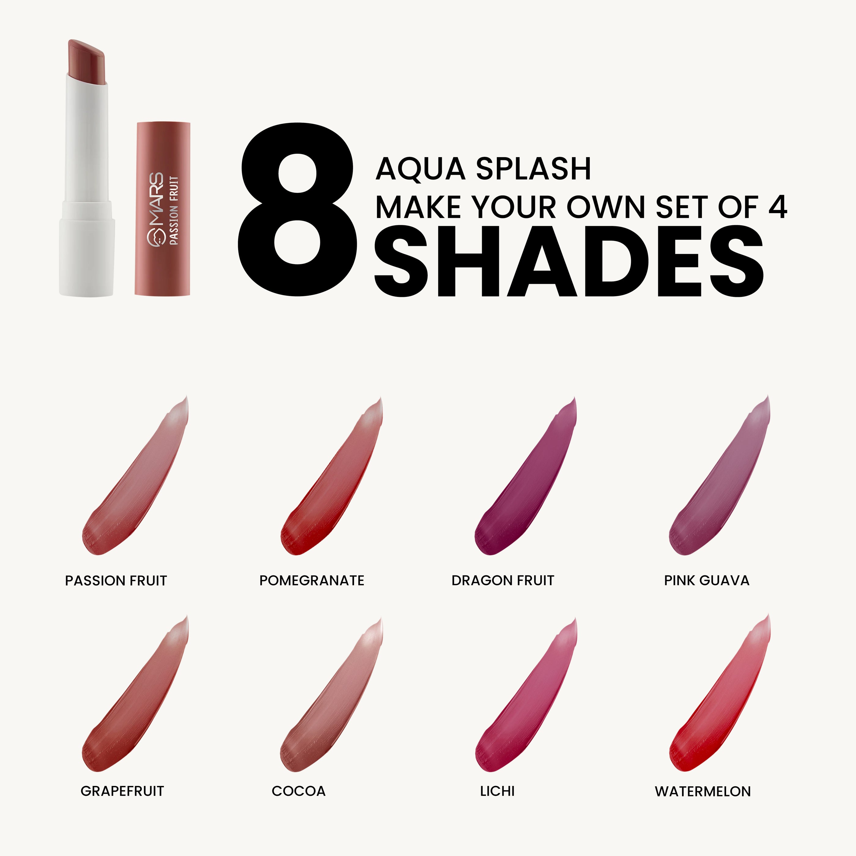 Buy MARS Aqua Splash Tinted Lip Balm Enriched with Shea Butter | MARS ...