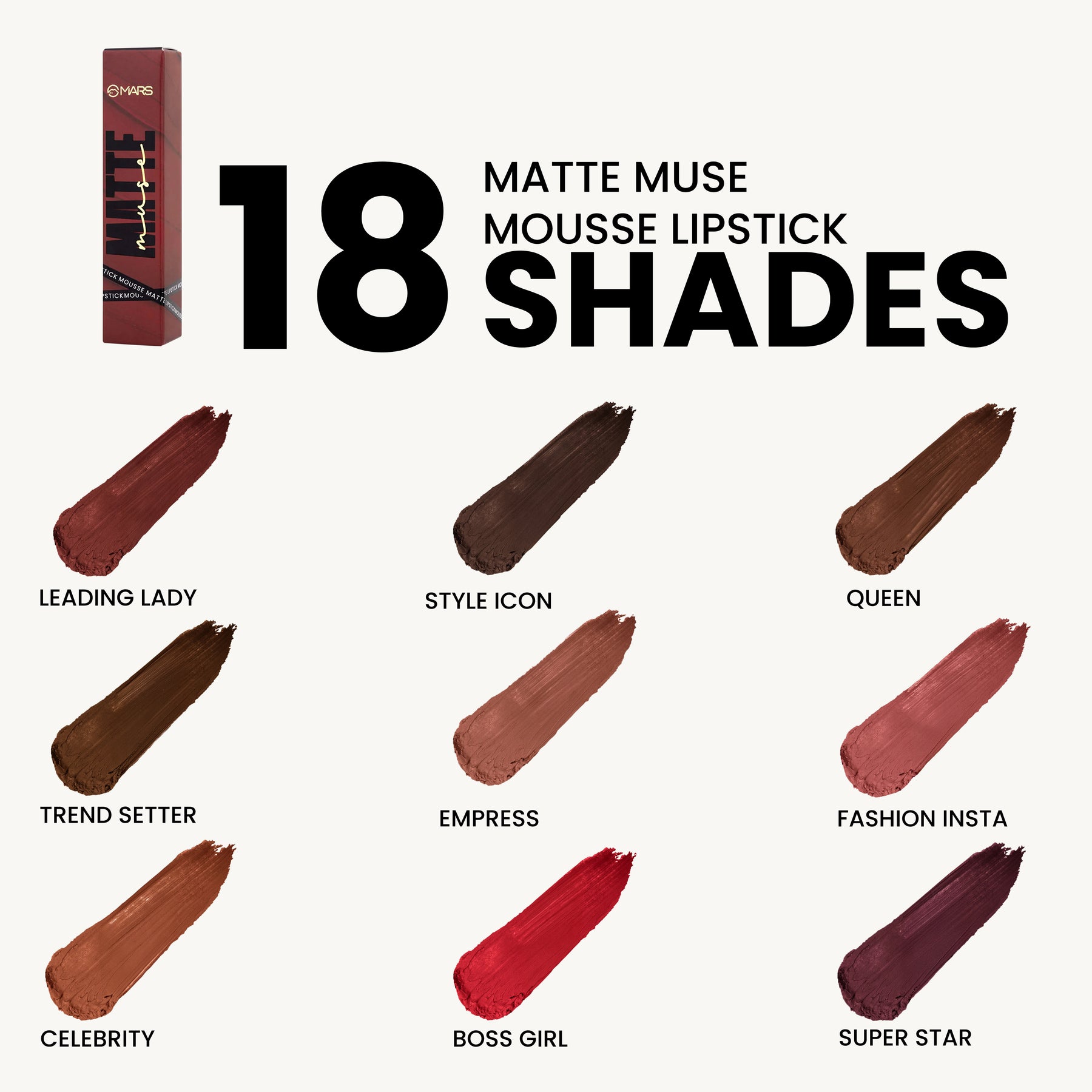 Buy MARS Matte Muse Mousse Lipstick (3ml) | MARS Cosmetics | MARS Cosmetics